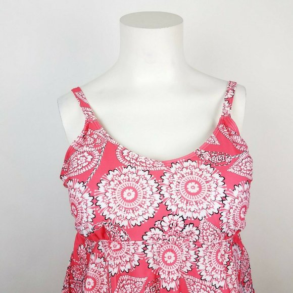 Modlily | Swim | Tankini Set Swimsuit Floral Coral Swim Short Xl | Poshmark